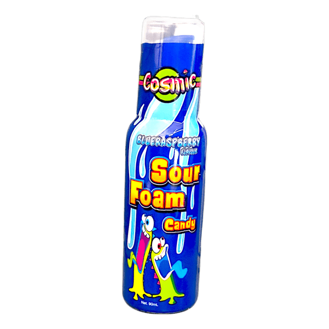 Cosmic Sour Foam Candy Blue Raspberry 90ml — Joys Delights Lolly Shop ...