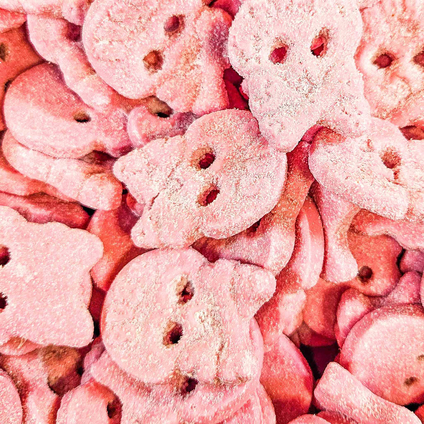 BUBS Sour Raspberry Skulls 250g — Joys Delights Lolly Shop Online