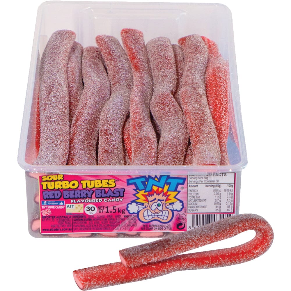 TNT Turbo Tubes Red Berry Blast — Joys Delights Lolly Shop Online