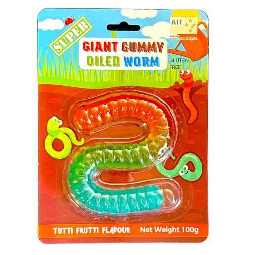 Super Giant Gummy Worm 100g — Joys Delights Lolly Shop Online