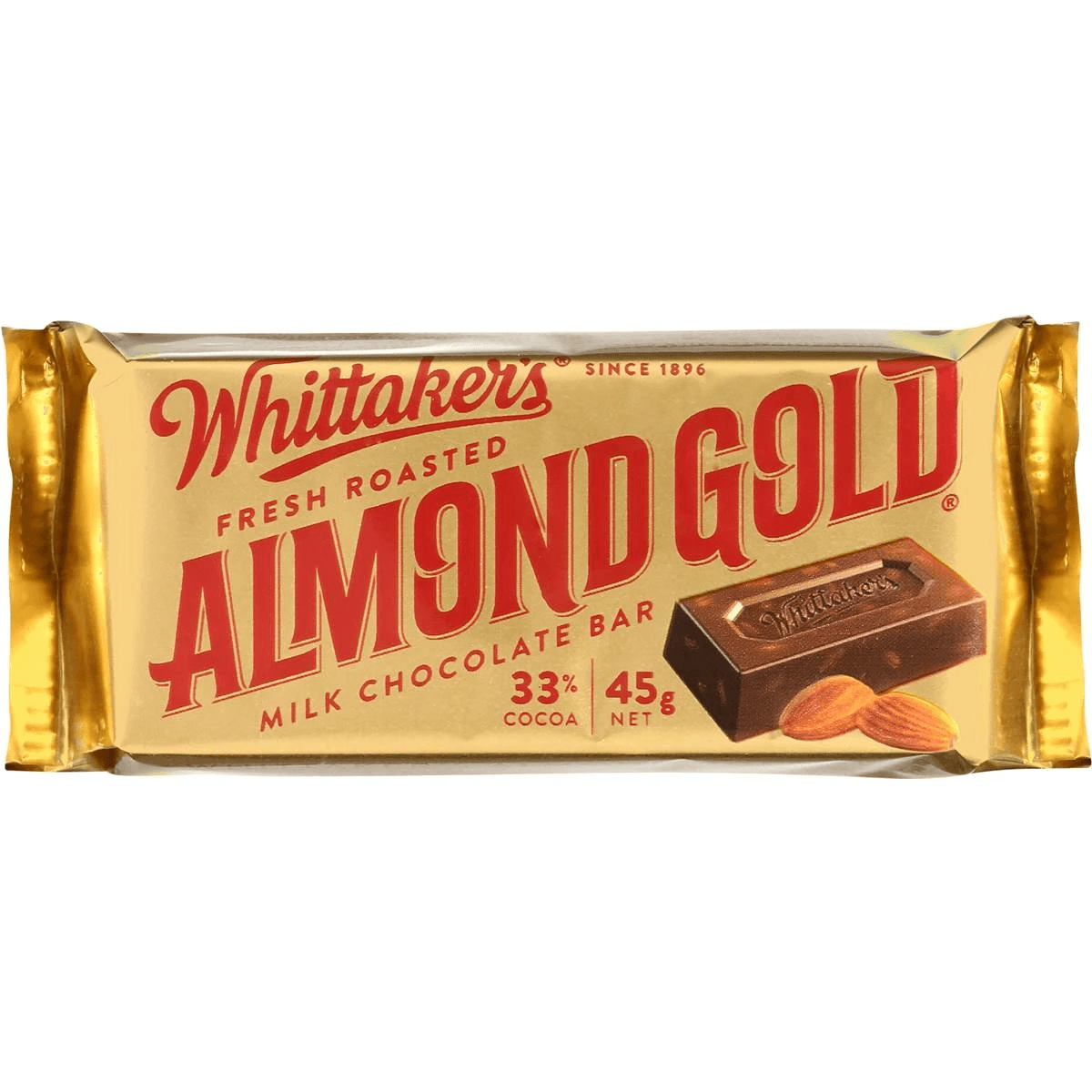 Whittaker's Almond Gold Slab 45g — Joys Delights Lolly Shop Online