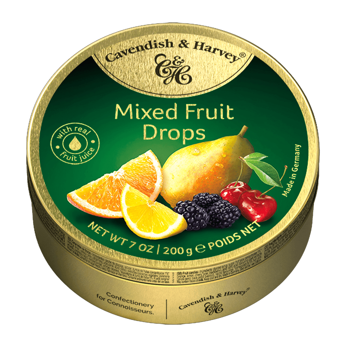 Cavendish & Harvey Mixed Fruit Drops Tin 200g — Joys Delights Lolly ...