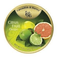 Cavendish & Harvey Citrus Fruit Drops Tin 200g — Joys Delights Lolly ...