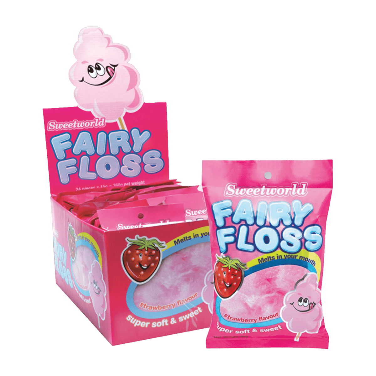 Fairy Floss Strawberry 15g — Joys Delights Lolly Shop Online