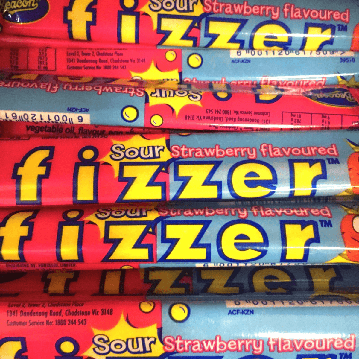 Fizzers Sour Strawberry — Joys Delights Lolly Shop Online
