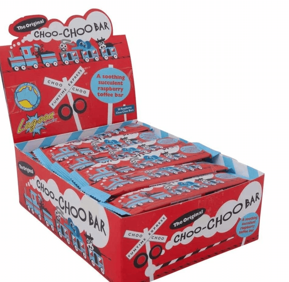 Choo Choo Bar Raspberry 20g — Joys Delights Lolly Shop Online