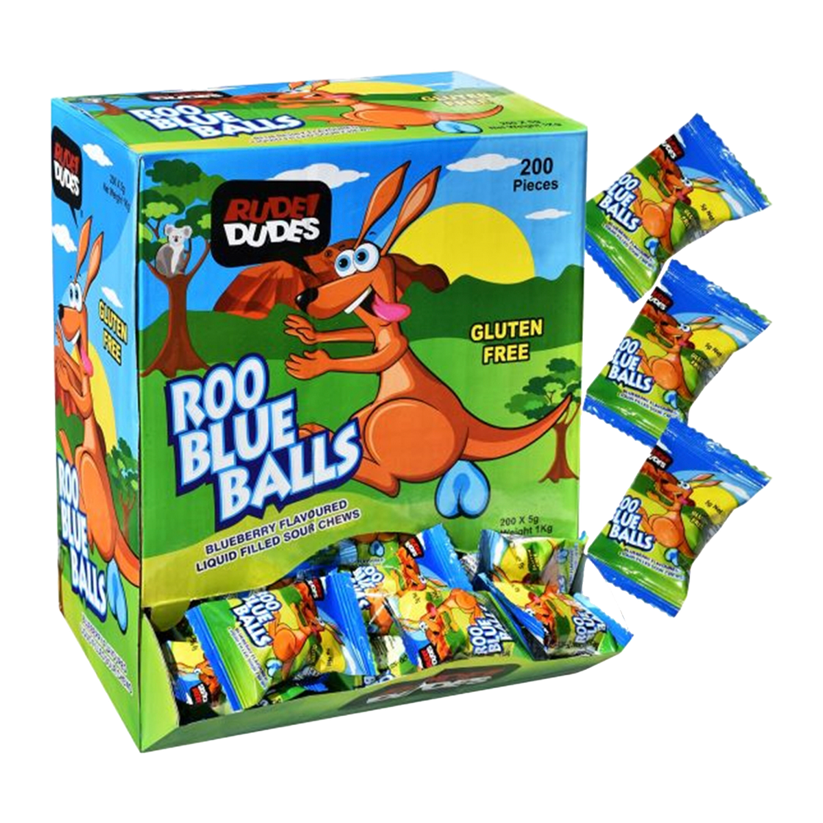 Roo Blue Ball 5g — Joys Delights Lolly Shop Online