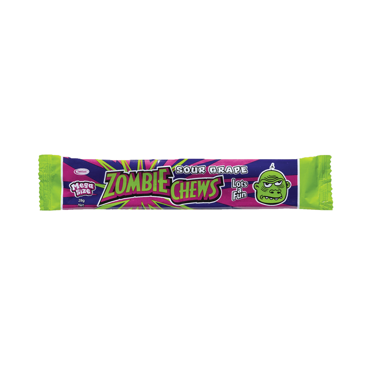 Zombie Chews Sour Grape Bar 28g — Joys Delights Lolly Shop Online